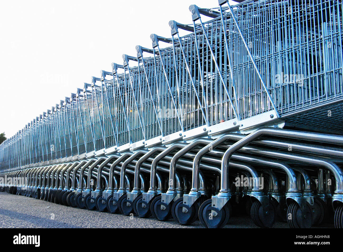 Shopping trollies line hi-res stock photography and images - Alamy