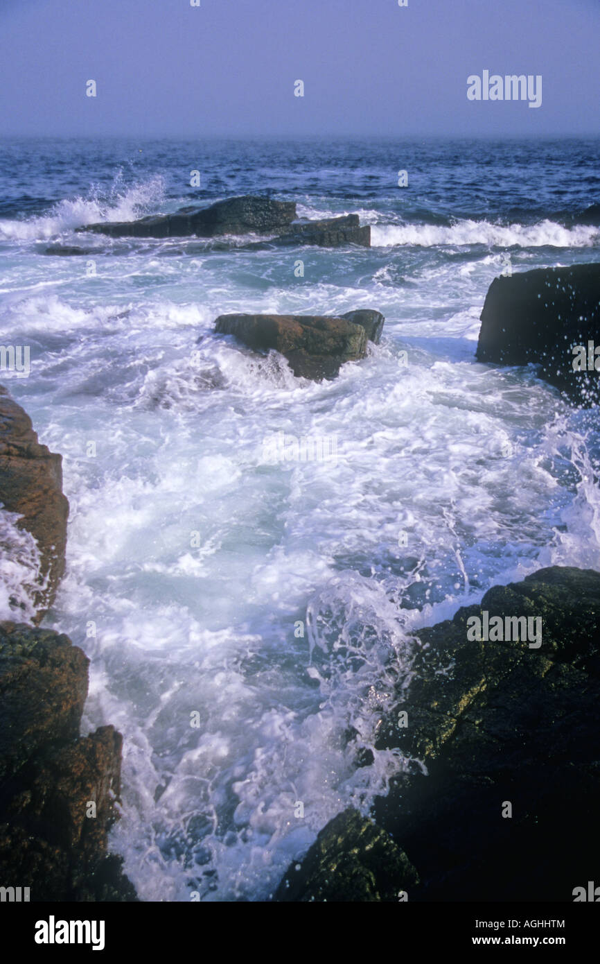 Otter Coast and Atlantic Ocean Surf, USA, Maine, Acadia National Park ...