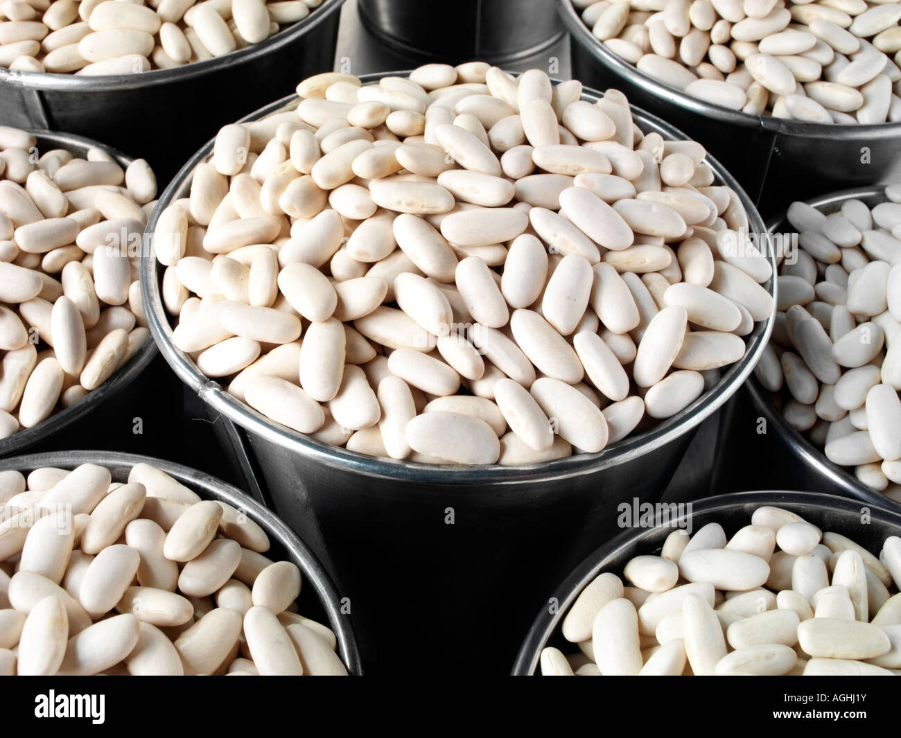 CONTAINER FULL OF ALUBIA BEANS Stock Photo - Alamy