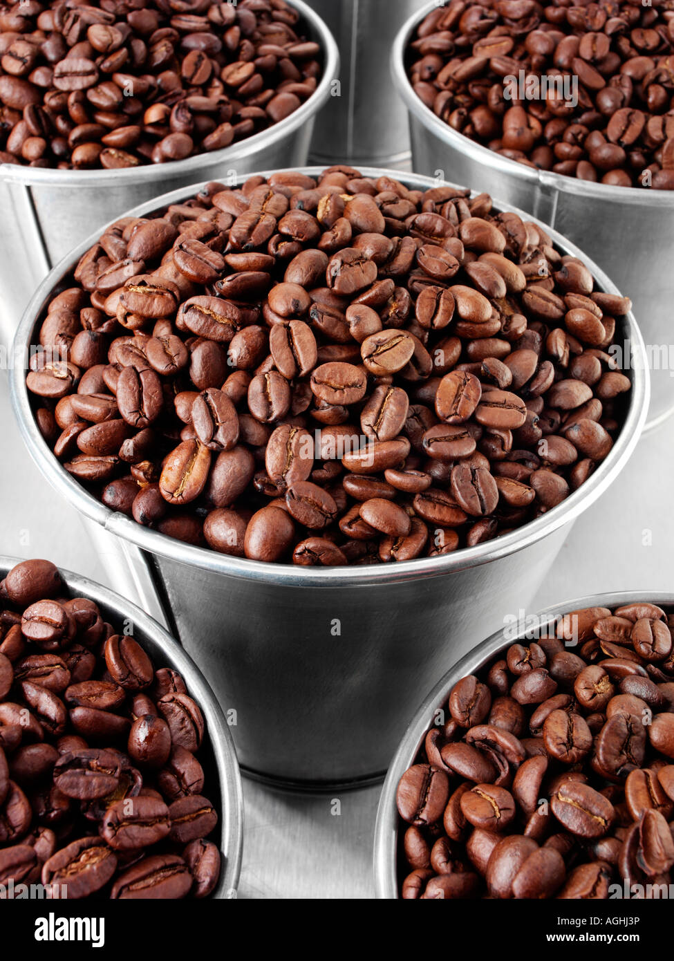 CONTAINERS FULL OF COFFEE BEANS Stock Photo - Alamy