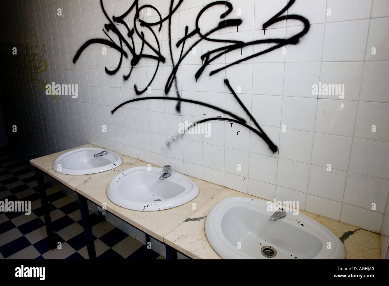Washbasin of a public toilet hi-res stock photography and images - Alamy
