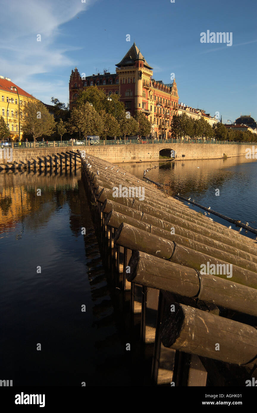 Vltava river and architecture Prague Czech Republic Stock Photo - Alamy