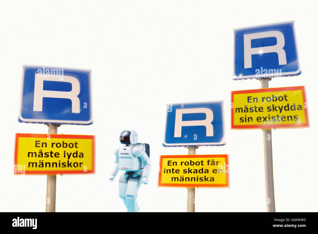 Three laws that robot must obey (in swedish Stock Photo - Alamy