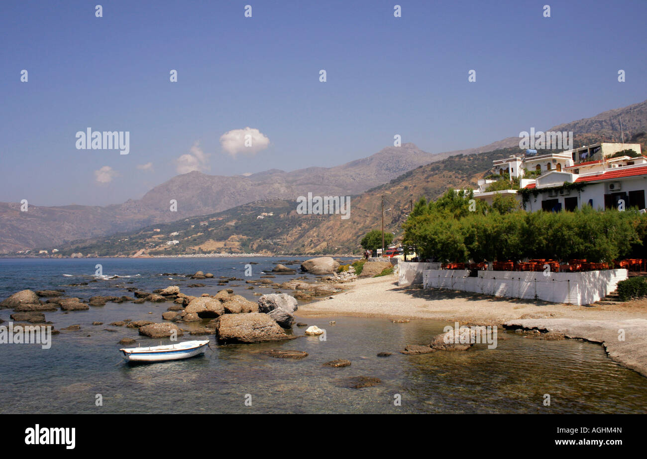 THE WESTERN BEACH. PLAKIAS. CRETE. MEDITERRANEAN GREEK ISLAND. EUROPE ...