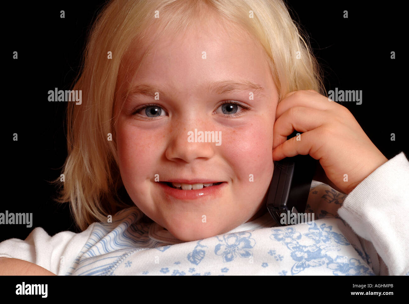 Girl using mobile phone portrait Stock Photo - Alamy