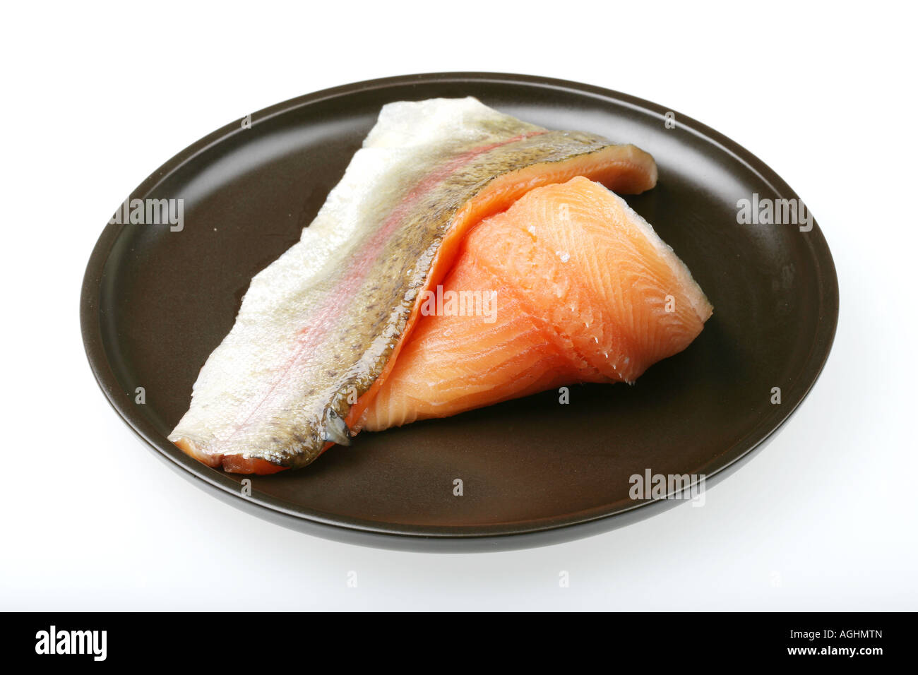 Fresh Healthy Raw Uncooked Rainbow Trout Fish Fillets, With No People ...