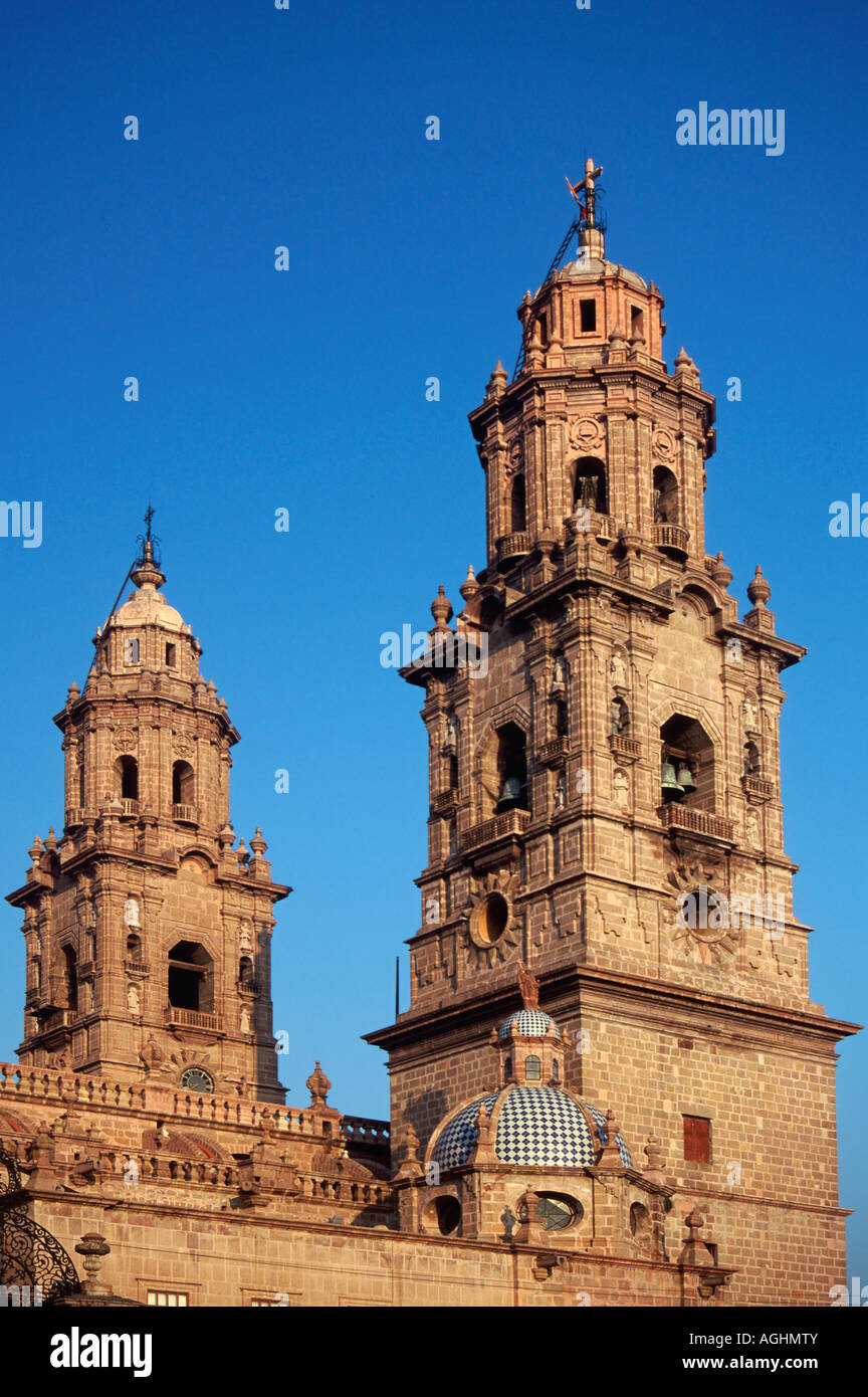Cathedral towers at Morelia, Mexico Stock Photo - Alamy