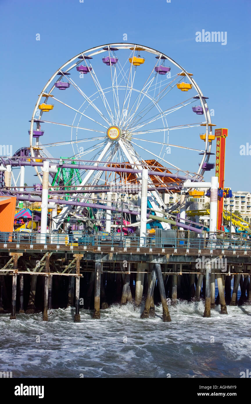 Pacific Park ferris wheel on the Santa Monica Pier, Santa Monica ...