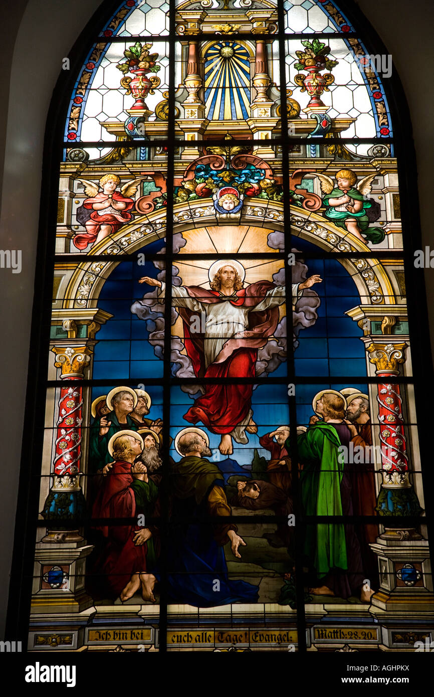 Stained glass window at the German Church in Stockholm Stock Photo - Alamy