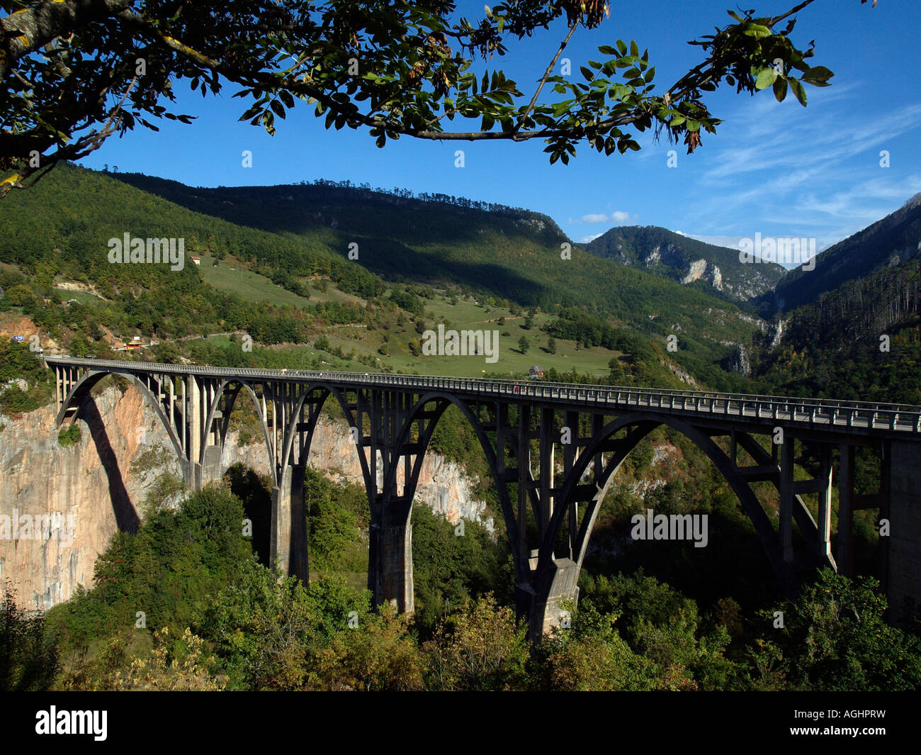 Djurdjevica Tara Bridge a 365 m long arched bridge over the Tara river ...