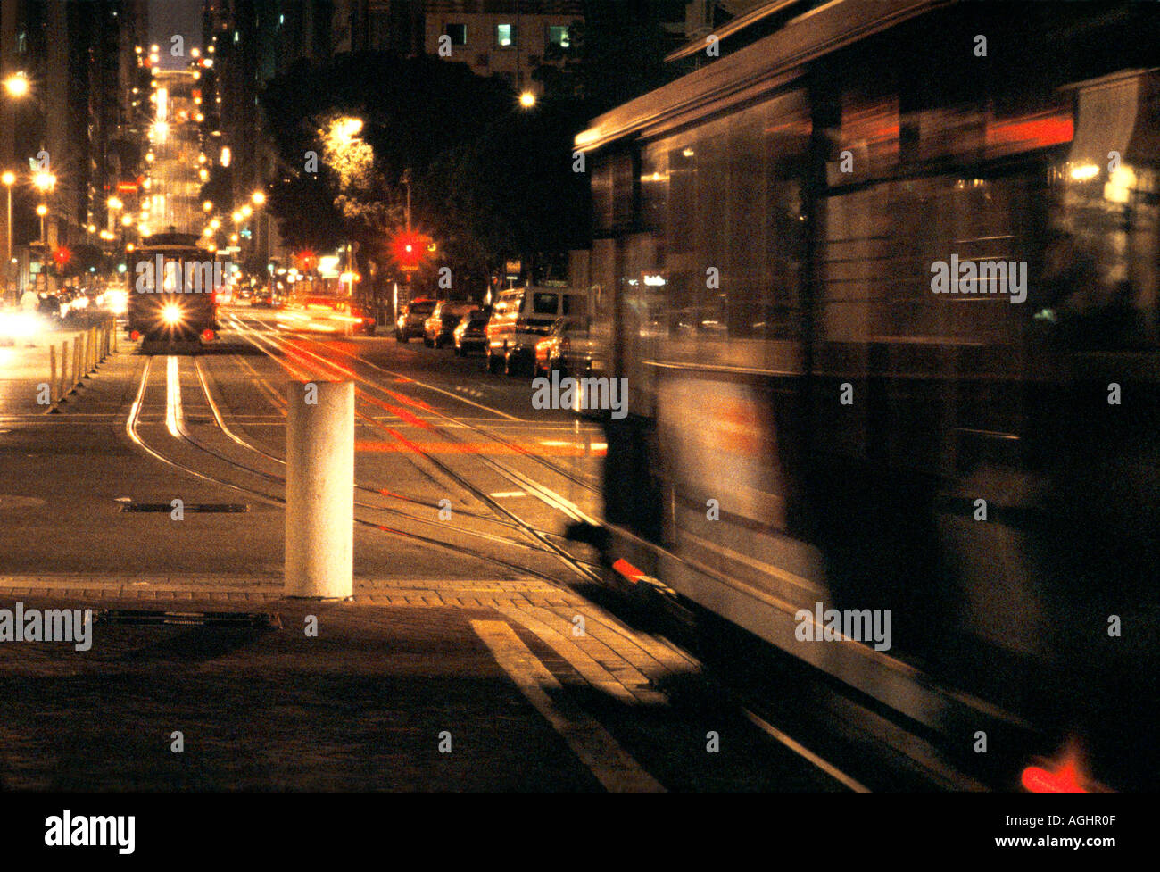 San Francisco, CA, USA, cable cars at the north end of California ...