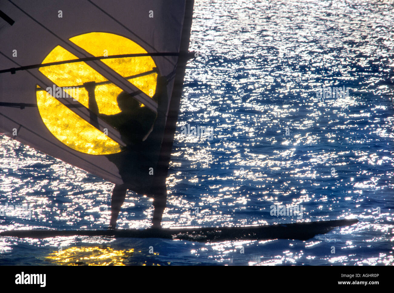 Wind surfer on water Stock Photo - Alamy
