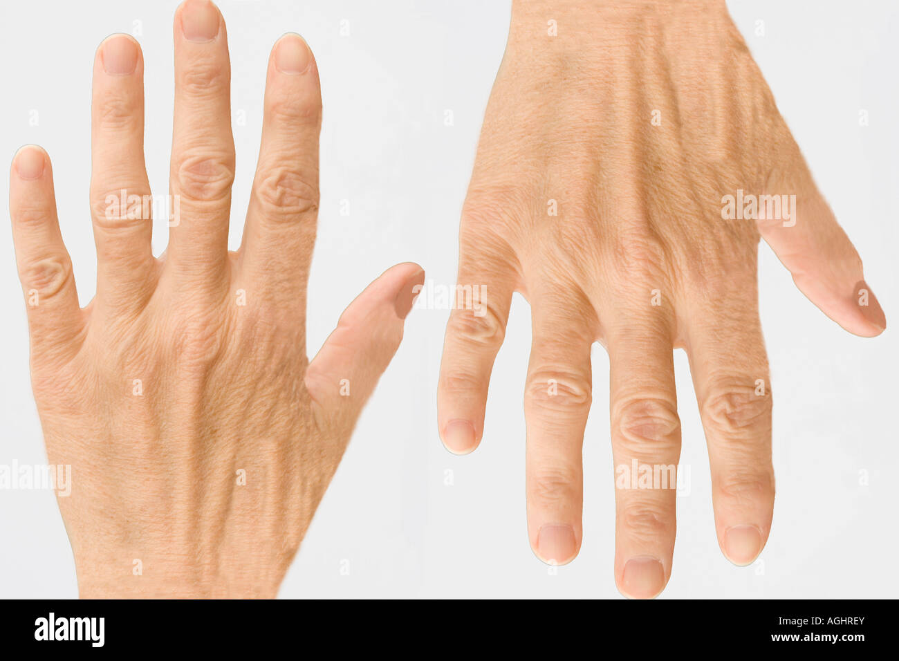 STUDIO Two hands reaching high and low Stock Photo - Alamy
