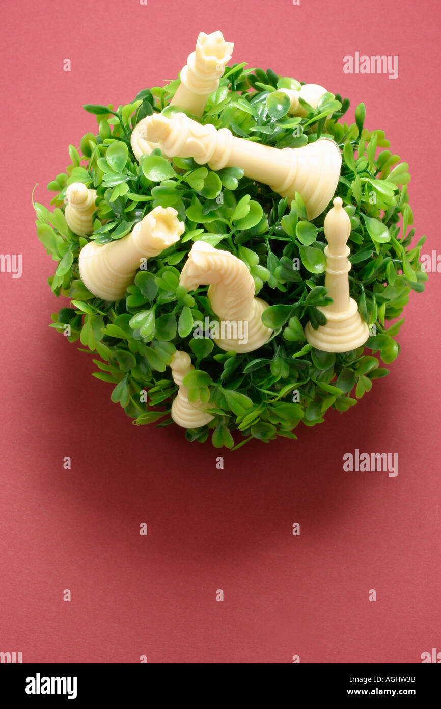 Chess pieces on artificial plant hi-res stock photography and images ...