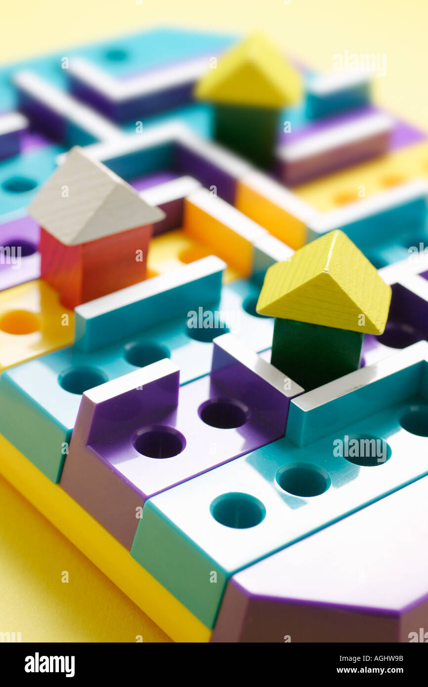 Wooden House on Maze Stock Photo - Alamy