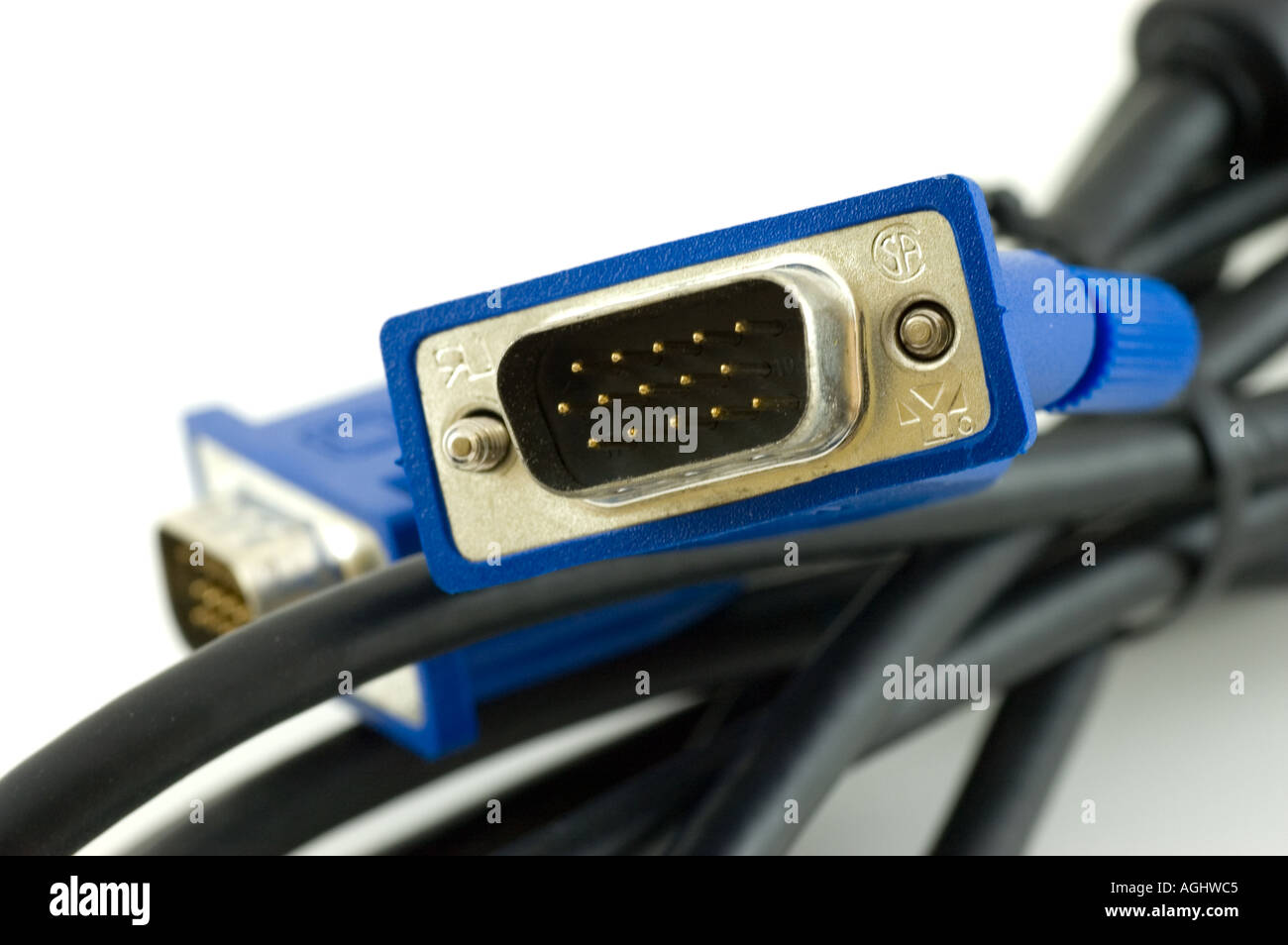 VGA computer cable for connecting a monitor to a PC Stock Photo - Alamy