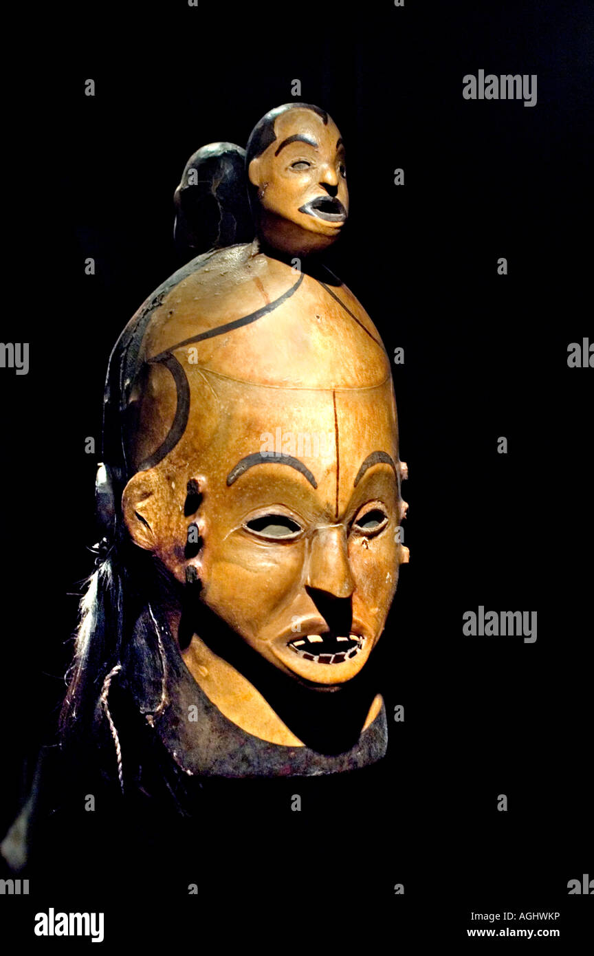 Mask Cameroon Keaka 19 th cent Africa African double twofold dual face ...