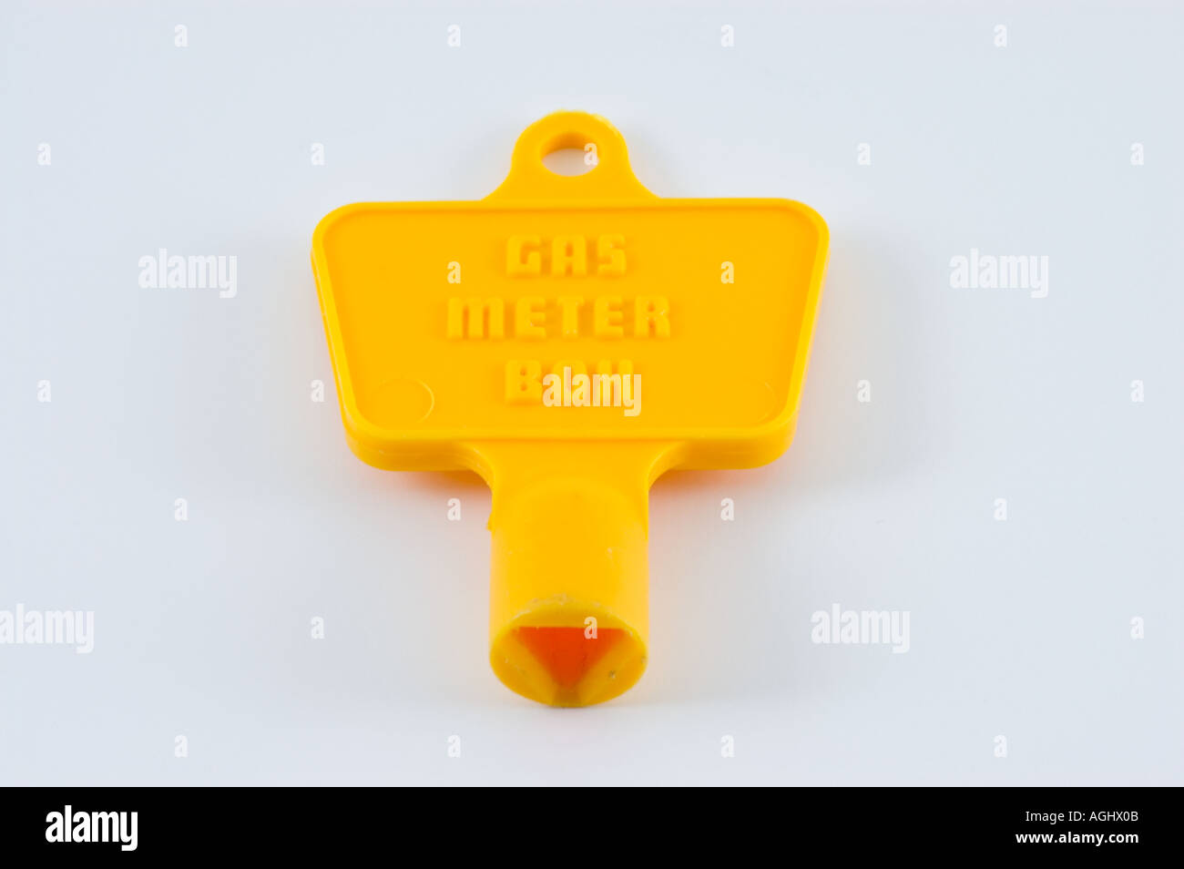Plastic yellow key for opening a gas box so that a meter reading can be ...