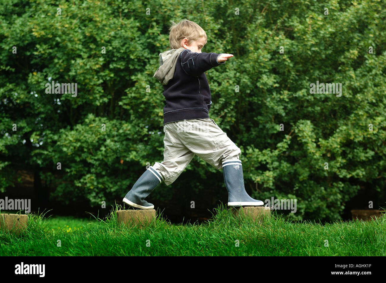 Playground balance stumps hi-res stock photography and images - Alamy
