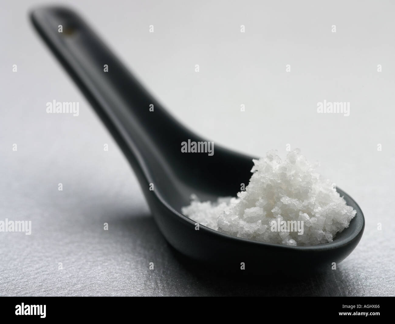 sea salt on Japanese spoon sel fleur Stock Photo - Alamy