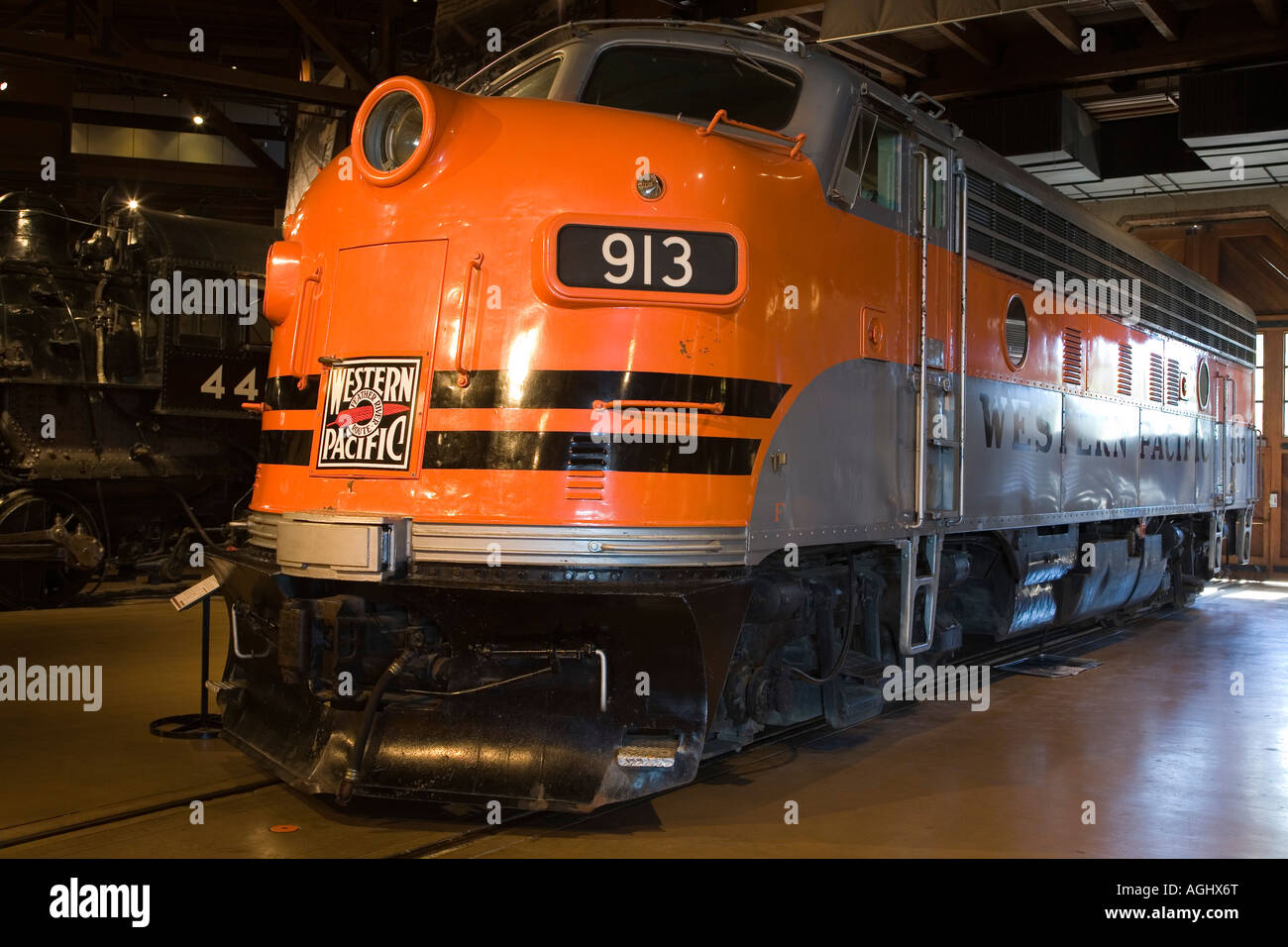 Trains in the California Railroad Museum. Old Sacramento, California ...