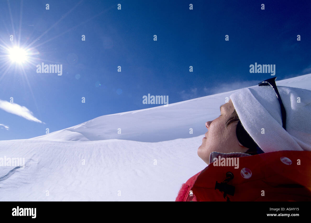 Winter clothing sunbathing hi-res stock photography and images - Alamy