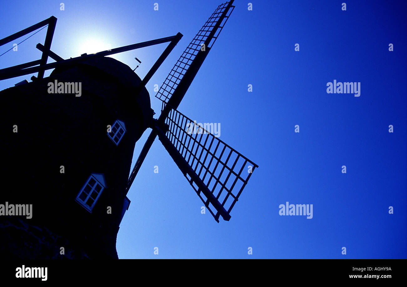 Traditional wooden windmill Stock Photo - Alamy