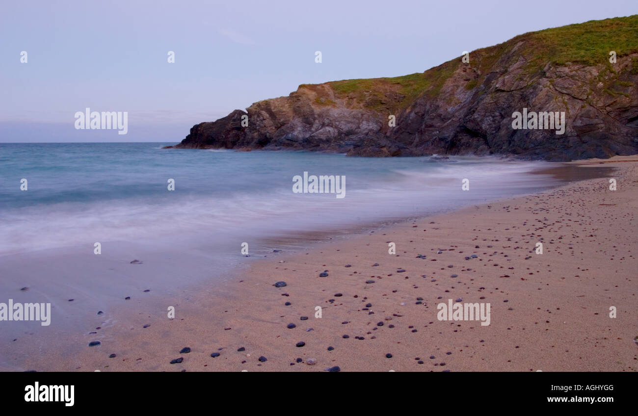 Landscape surf waves poldhu cove cornwall england hi-res stock ...