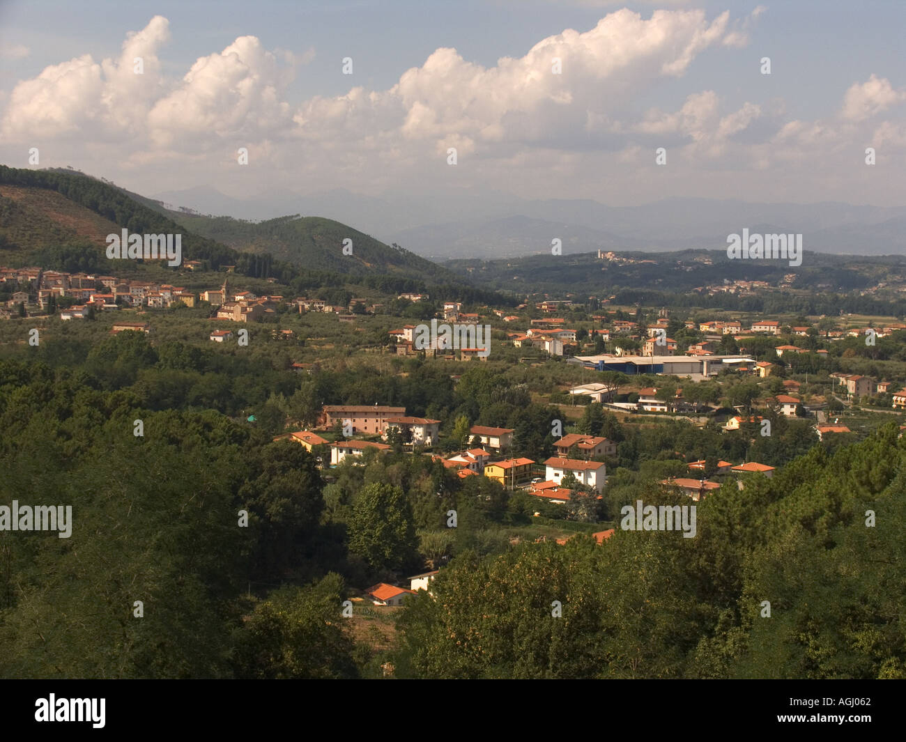 View from village of Castelvecchio with Colle di Compito and S Andrea ...