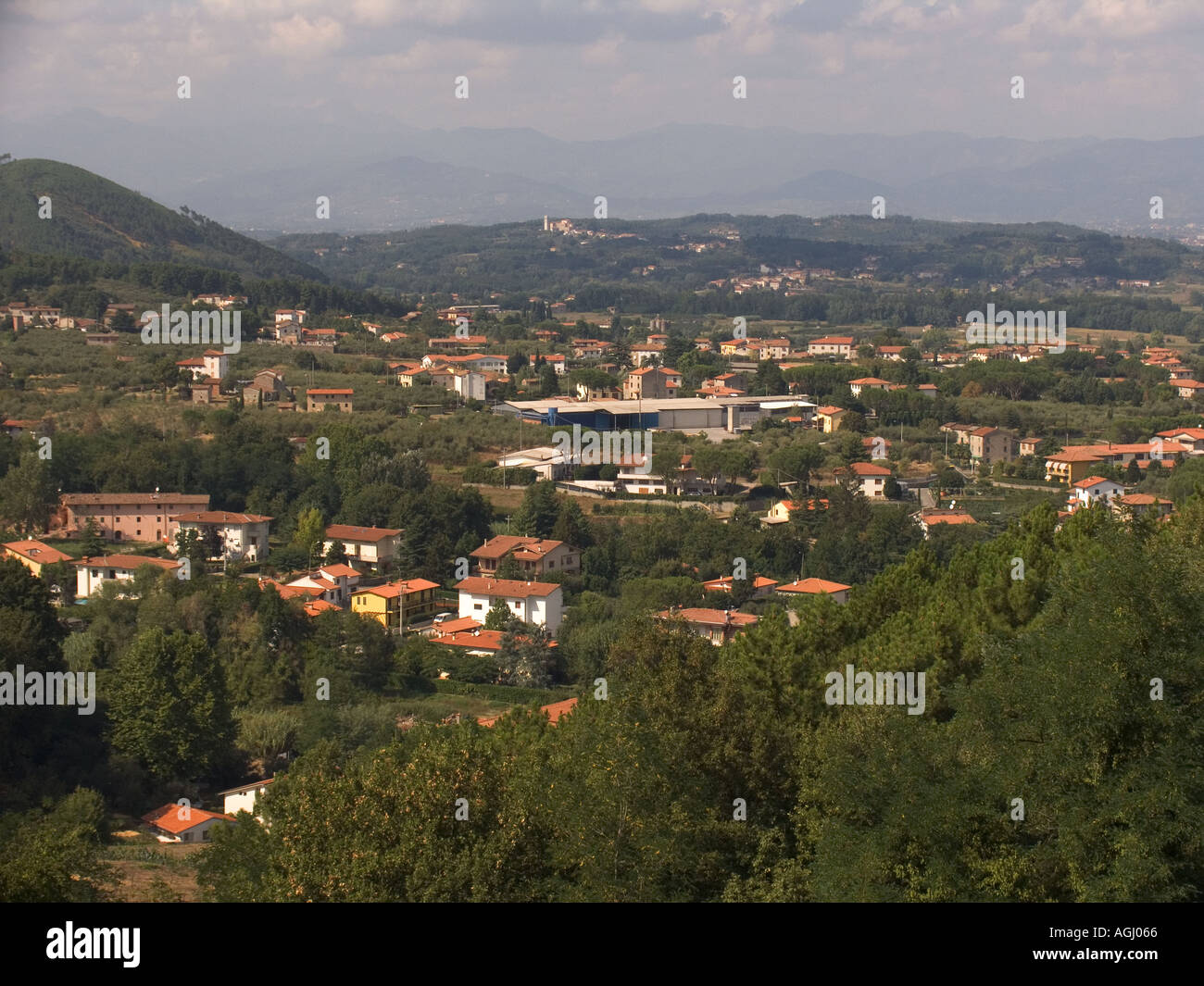 View from village of Castelvecchio with Colle di Compito and S Andrea ...