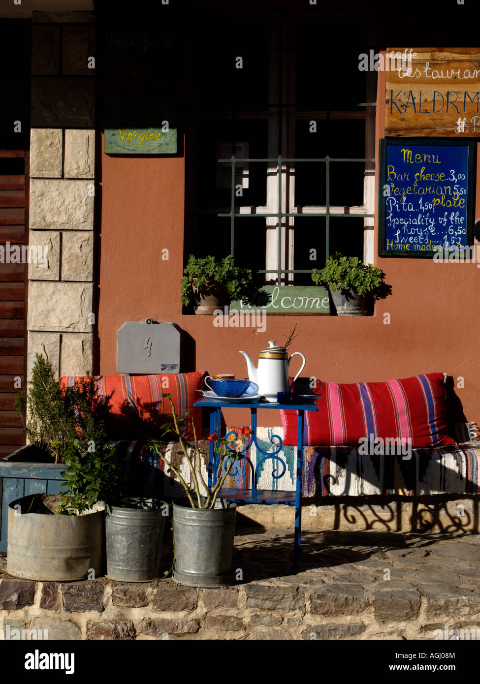 A little cafe in Old Bar Montenegro Stock Photo - Alamy
