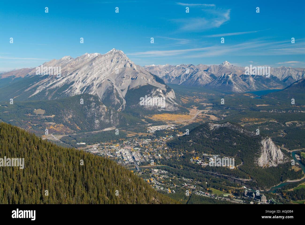 Overlooking Banff township from Sulphur Mountain summit Banff National ... Overlooking Banff township from Sulphur Mountain summit Banff National ...