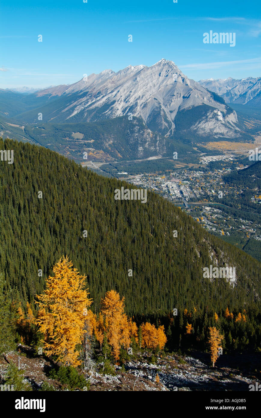 Overlooking Banff township and Cascade mountain from Sulphur Mountain ... Overlooking Banff township and Cascade mountain from Sulphur Mountain ...