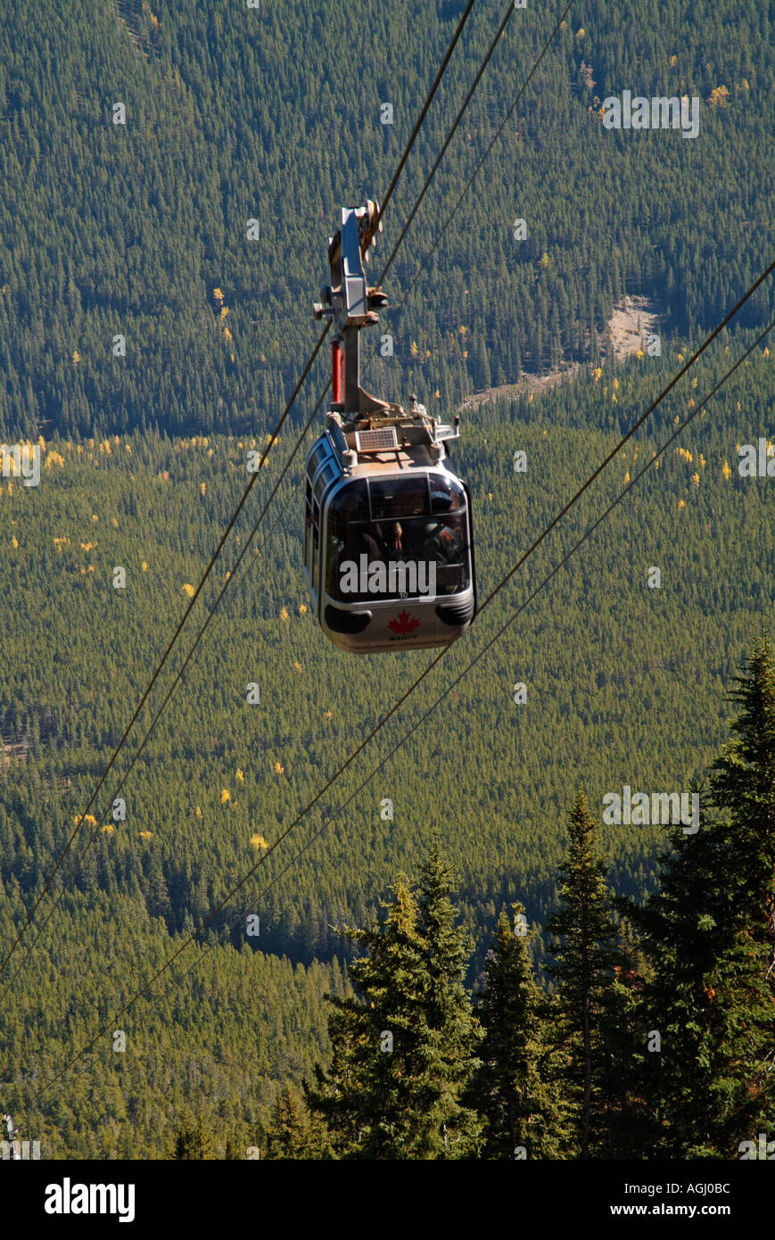 Banff gondola cable car up Sulphur Mountain Banff National Park Alberta ...