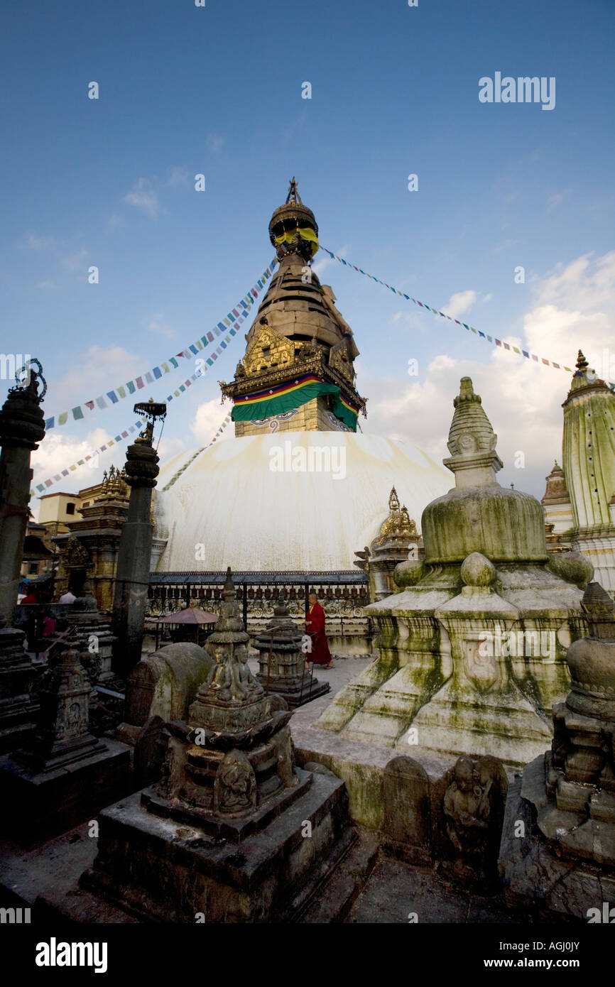 Swayambhu Stupa, Monkey temple, Kathmandu, Nepal Stock Photo - Alamy