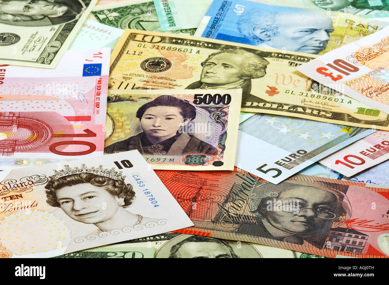 Different currencies organized as a background Stock Photo - Alamy