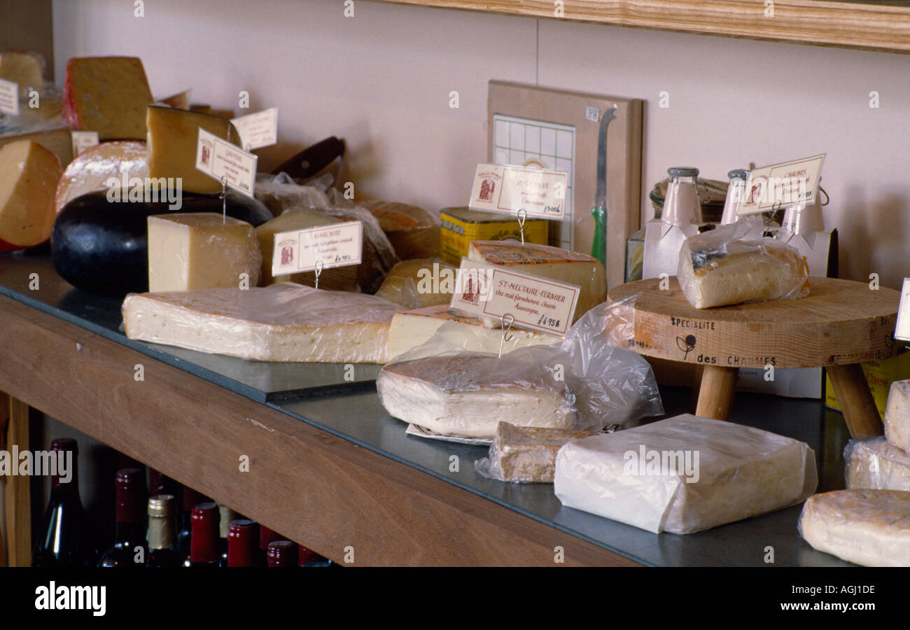 Cheese display in England in Great Britain in the United Kingdom UK ...