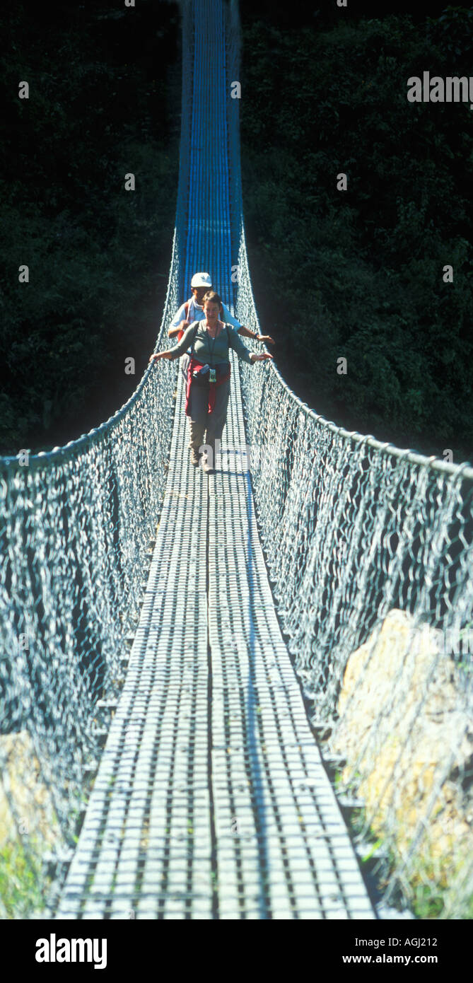 Foot bridge himalayan mountains hi-res stock photography and images - Alamy