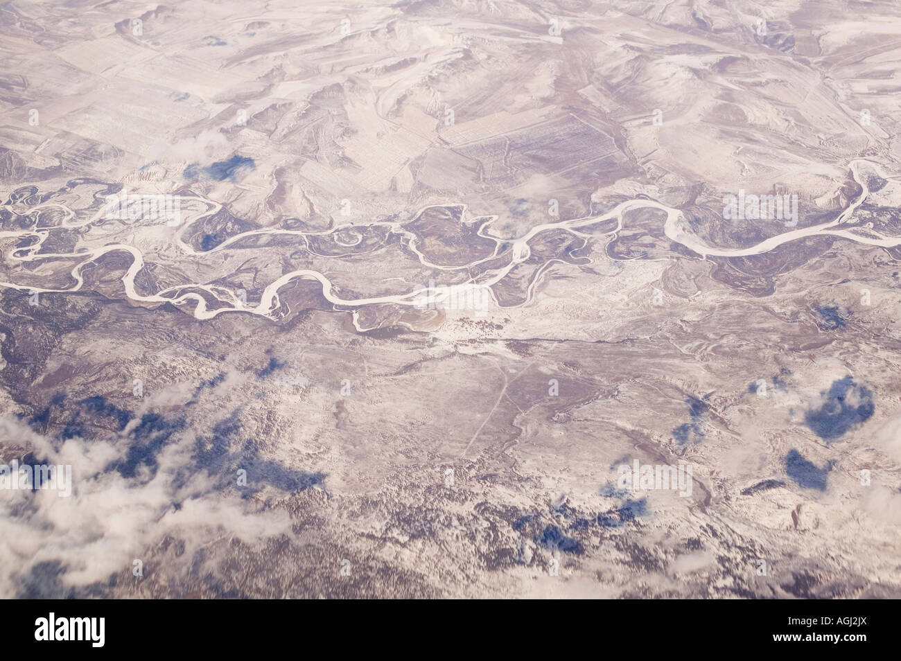 Flying over the Siberian tundra in winter Stock Photo - Alamy