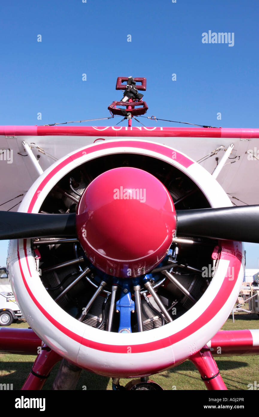 Close up of the engine of 1940 Boeing Stearman biplane Stock Photo - Alamy