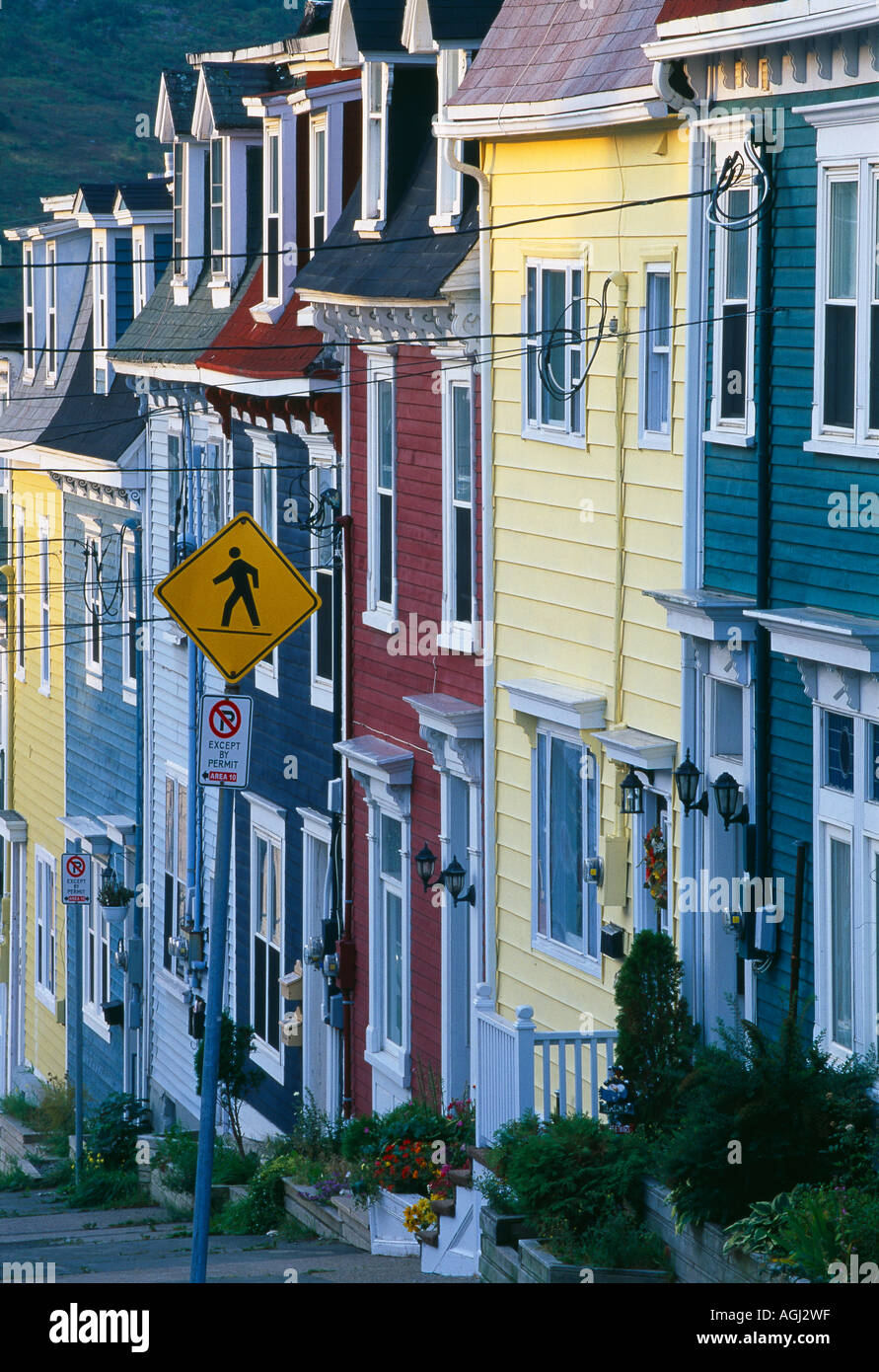 traditional timber houses in St Johns Newfoundland Canada Stock Photo ...