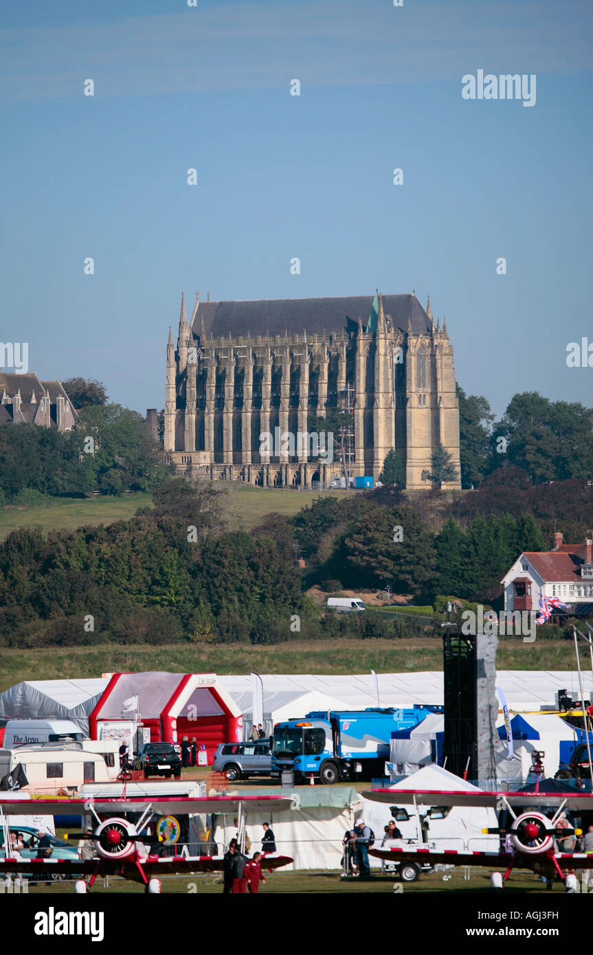 Shoreham Airshow with Lancing College Chapel in the background Stock ...