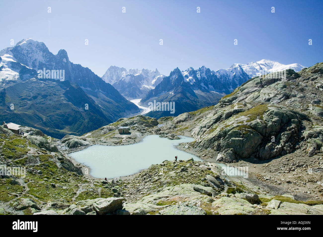 Lac Blanc in the aiguille Rouge National Park above Chamonix France ...