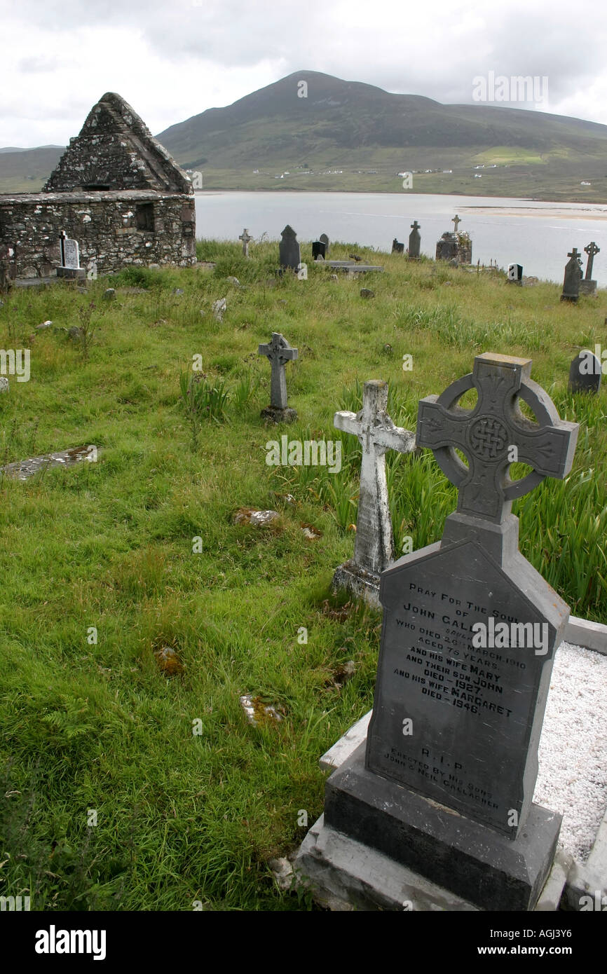 ancient church and cemetery at Kildownet, Achill Island, County Mayo ...