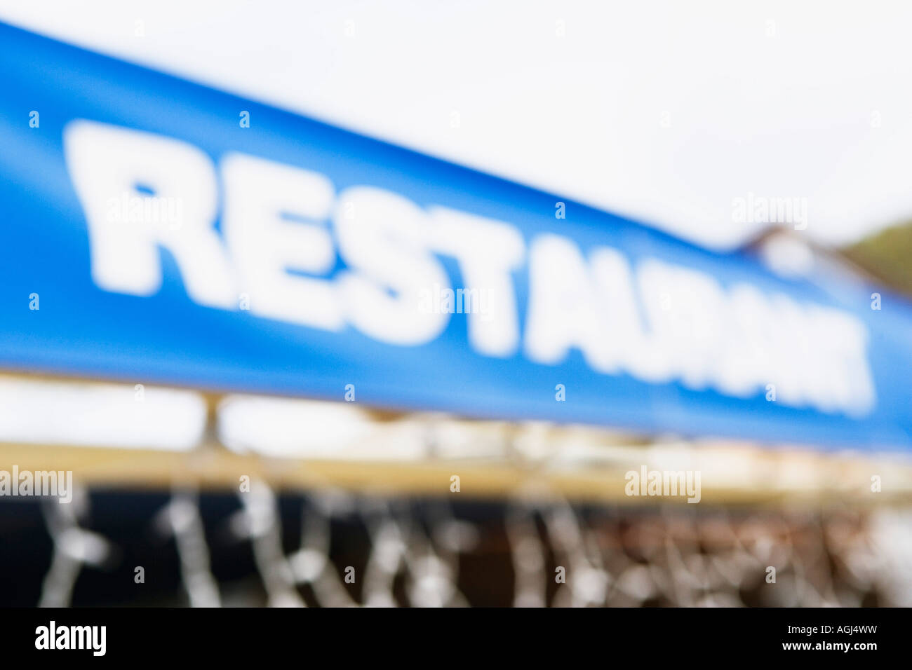 Low angle view of a restaurant signboard Stock Photo - Alamy