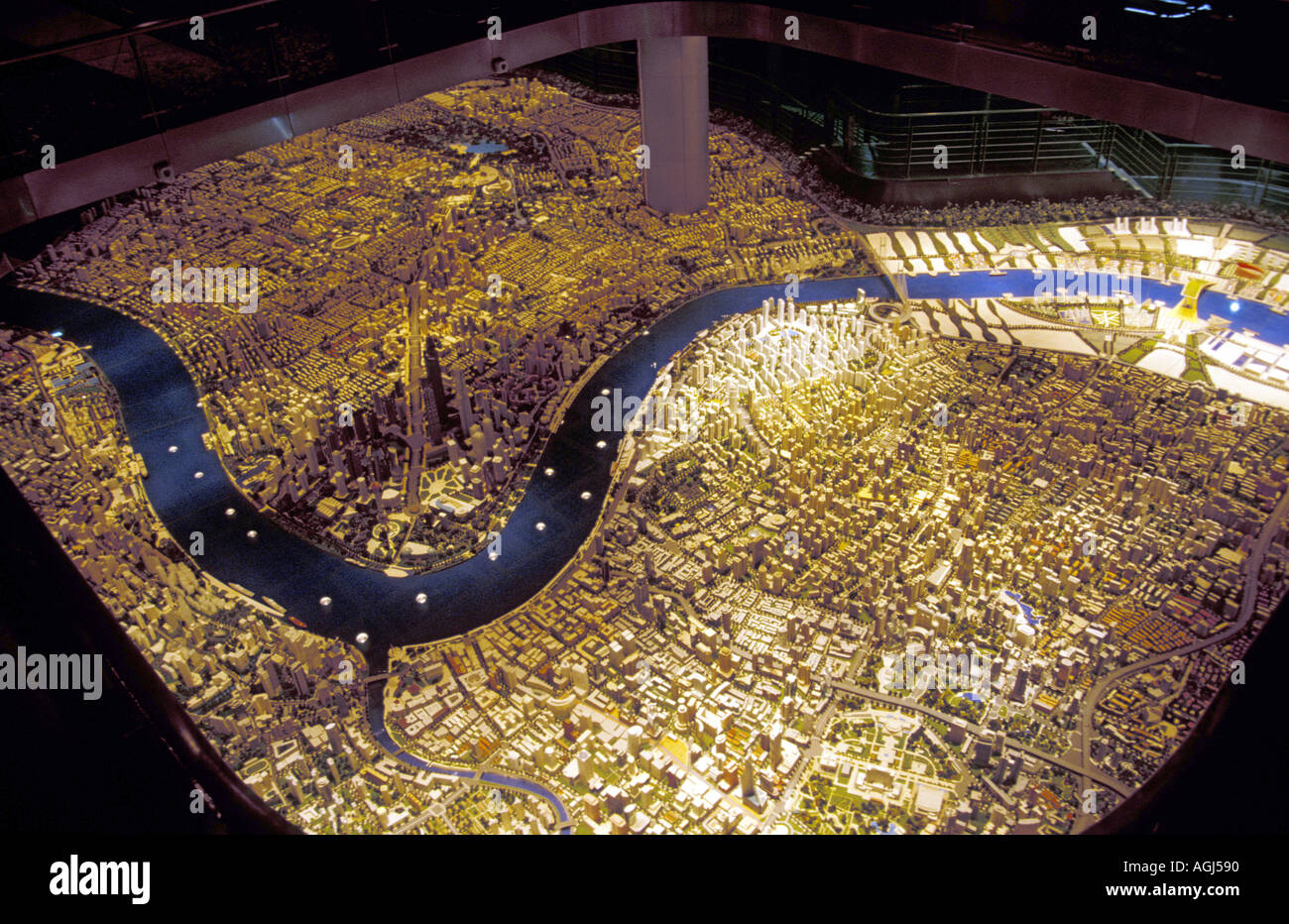 Large Shanghai city model in an exibition room Shanghai China Stock ...