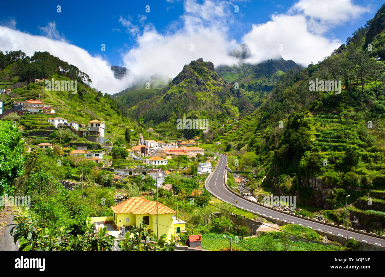 Madeira Ribeira Brava View over Serra de Agua Stock Photo - Alamy