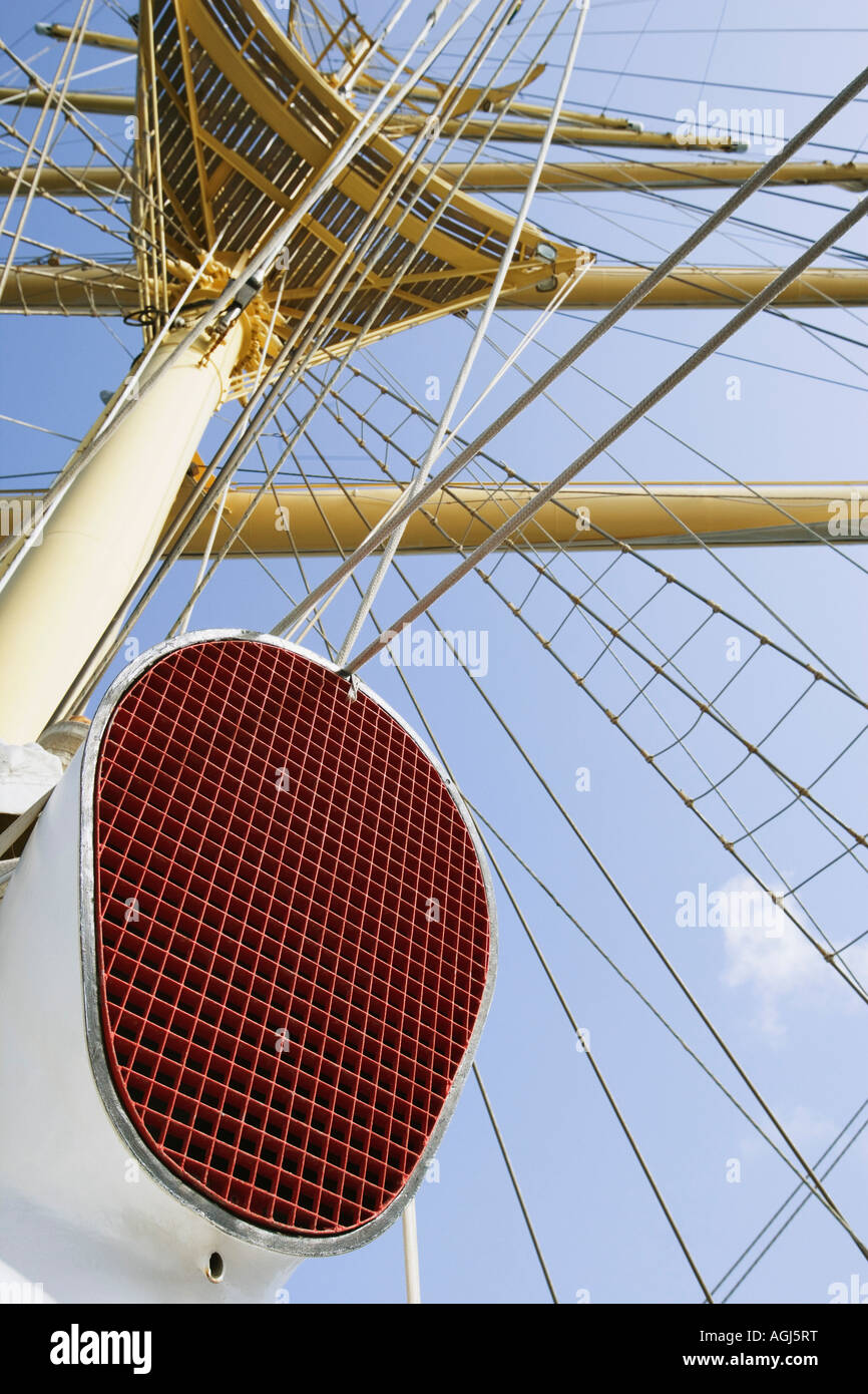 Low angle view of masts of a sailing ship Stock Photo - Alamy