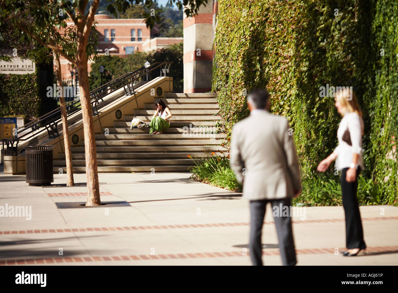 Student Universe with Woman on Steps UCLA Campus, West Los Angeles ...