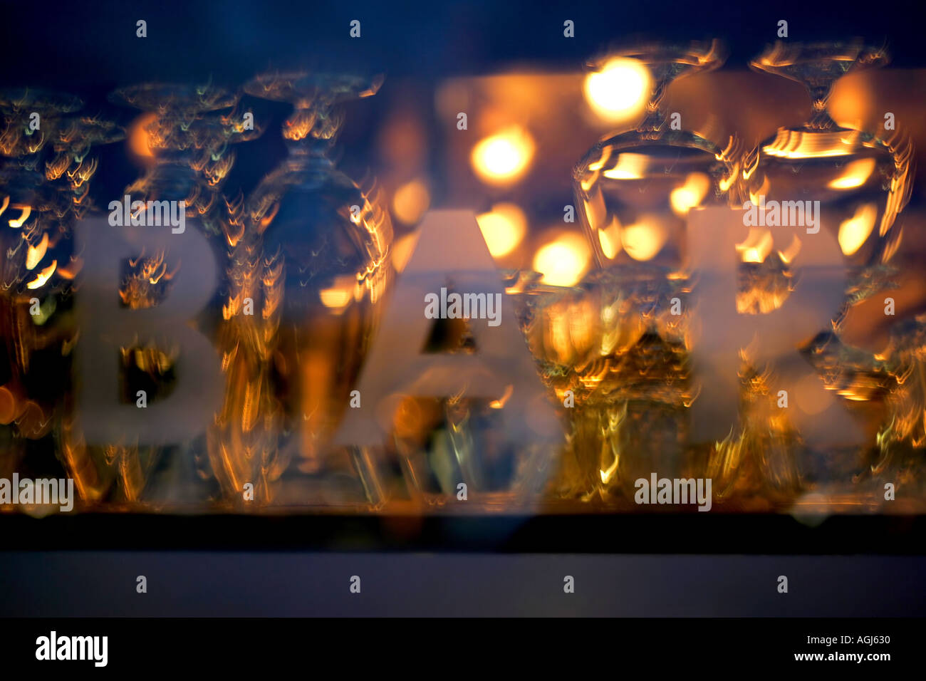 Looking in bar window Stock Photo - Alamy
